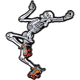 Rollerbones Dancing Skeleton Lapel Pin - Roll One